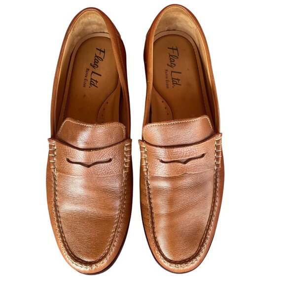 Flag LTD | Shoes | Flag Ltd Leather Loafer Shoes Mens Size 15 Brown ...